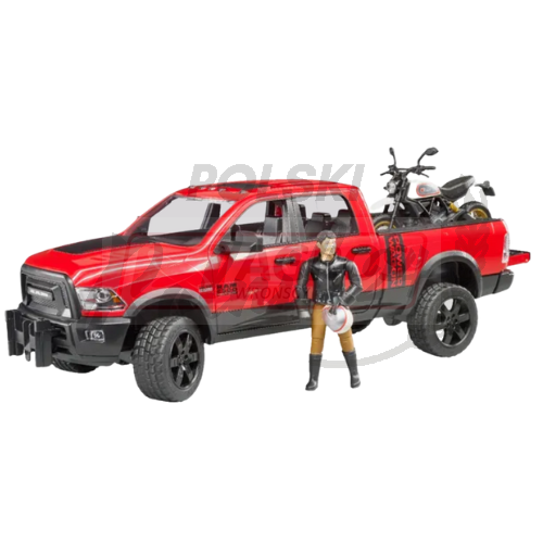 Samochód Ram 2500 z kierowcą i motorem Ducati